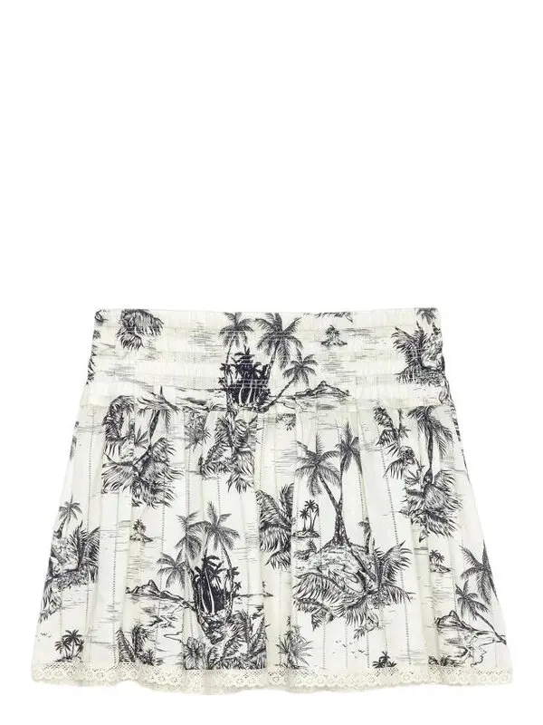 Zadig&Voltaire Jocky Tropical Island Miniskirt - Ecru