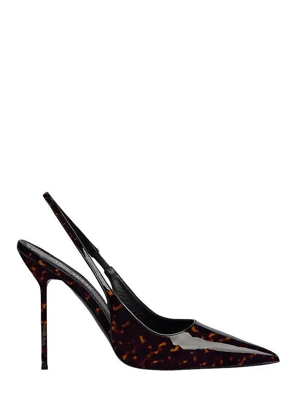 Paris Texas Lidia 105mm Cork-print Leather Slingback Sandals - Tortoise