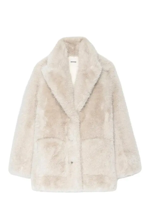 Zadig&Voltaire Fleur Faux-fur Coat - Ecru