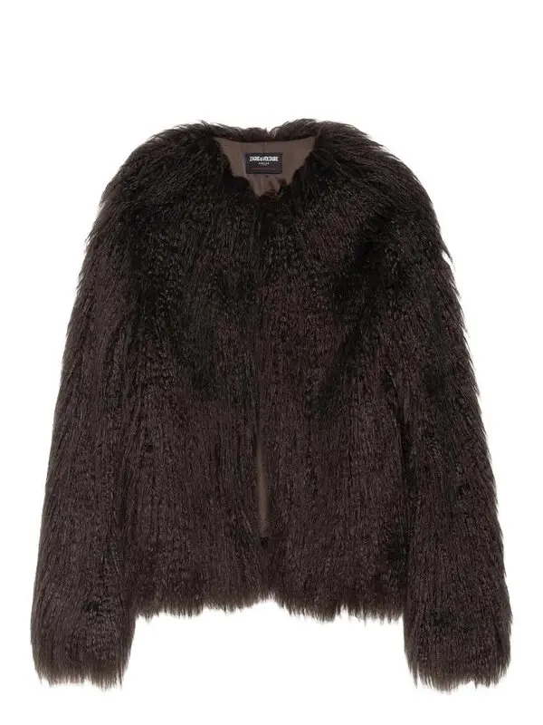 Zadig&Voltaire Freddie Faux-fur Coat - Dark Chocolate