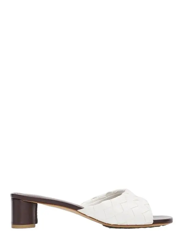 Bottega Veneta Livia 40mm Leather Mules - Alabaster