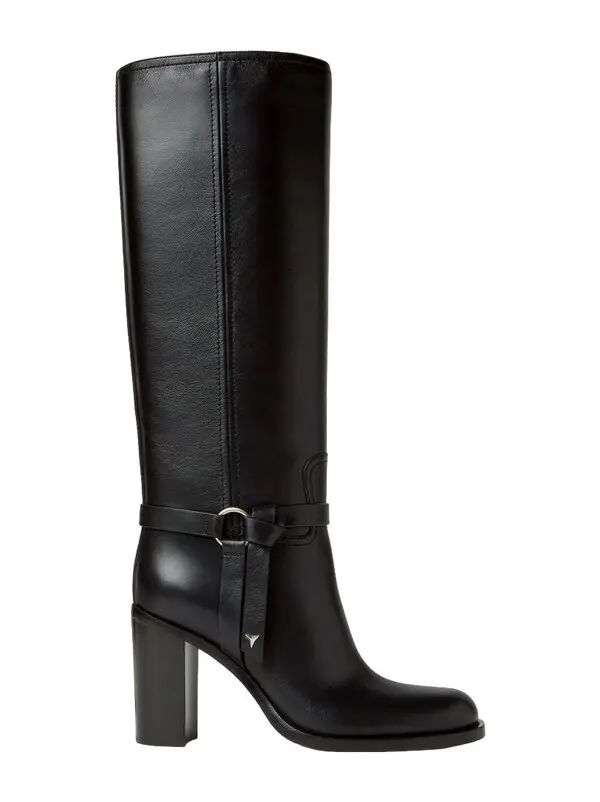Fendi 95mm Dressage Knee-high Leather Boots - Nero