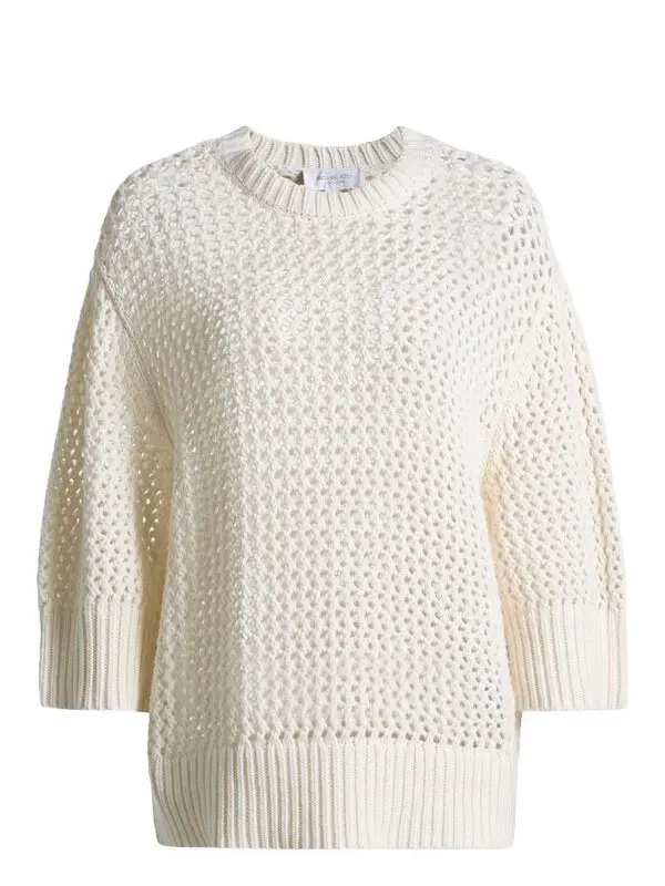 Michael Kors Hand-crochet Cotton-cashmere Sweater - Ecru
