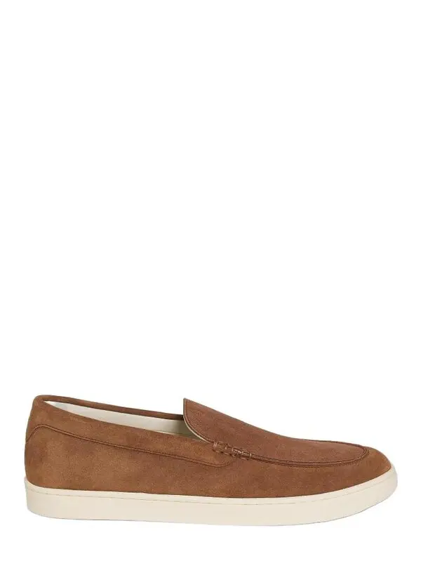 Brunello Cucinelli Leather Slip-on Loafers - Medium Brown