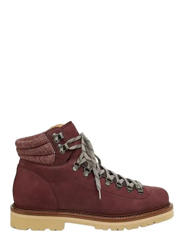 Brunello Cucinelli Leather Hiking Boots - Dark Red