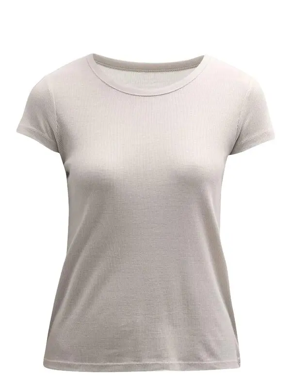 Majestic Filatures Ribbed Stretch Cotton T-shirt - Grey