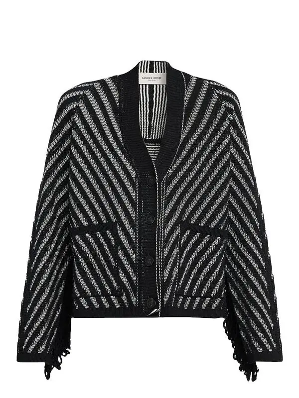 GOLDEN GOOSE Journey Olidia Fringed Cardigan - Black