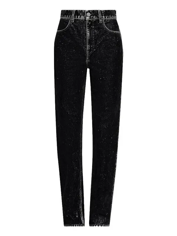 GOLDEN GOOSE Journey Velvet-effect High-rise Straight-leg Jeans - Black