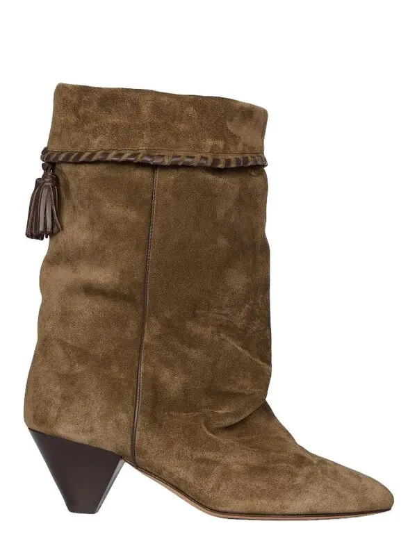 Isabel Marant Étoile Dalby Suede Whipstitch Booties - Bronze