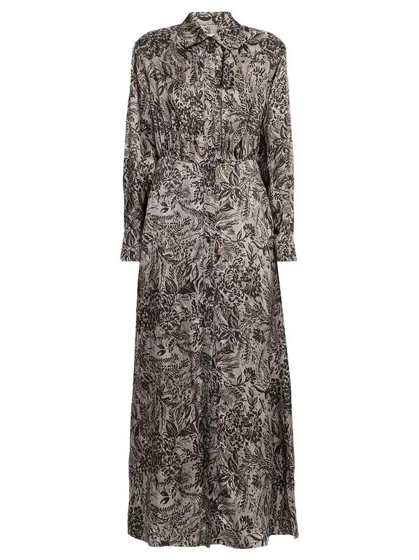 GOLDEN GOOSE Golden Floral A-line Shirtdress - Grey