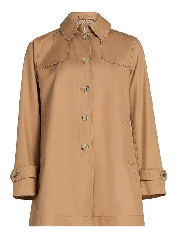 Herno Logo-trim Short Trench Coat - Camel