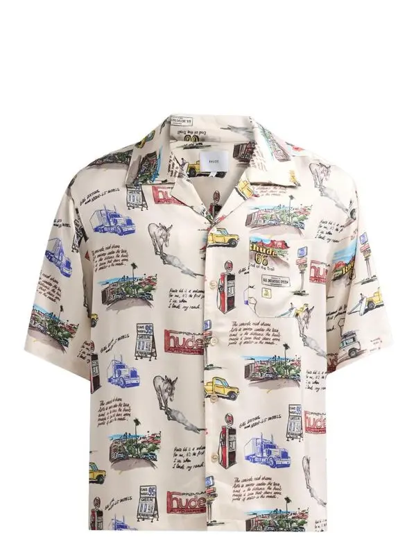 Rhude Highway Camp Shirt - White Multi