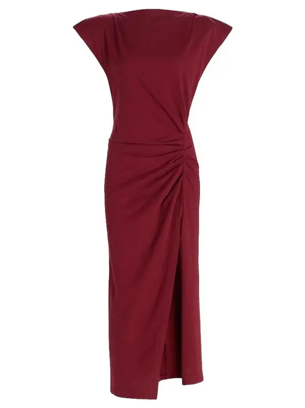 Isabel Marant Étoile Nadela Cotton Draped Midi-dress - Dark Burgundy