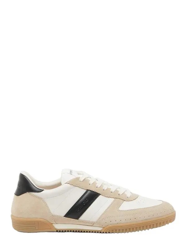 TOM FORD Terence Striped Leather Low-top Sneakers - Dune Black