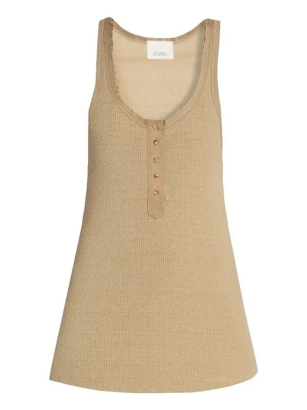 Isabel Marant Étoile Helma Frayed-trim Silk Top - Light Bronze
