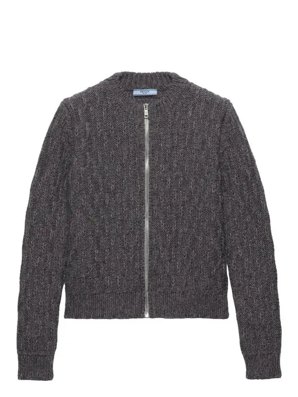 Prada Wool And Alpaca Cardigan - Grey