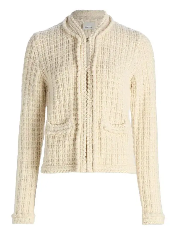 Isabel Marant Étoile Hortense Quilted Wool-alpaca Cardigan - Ecru