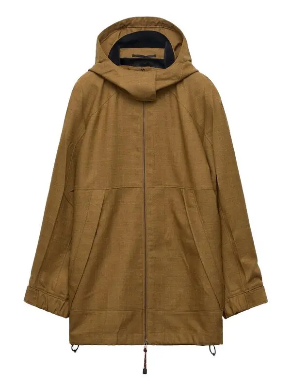 Prada Melange Hopsack Wool Jacket - Brown