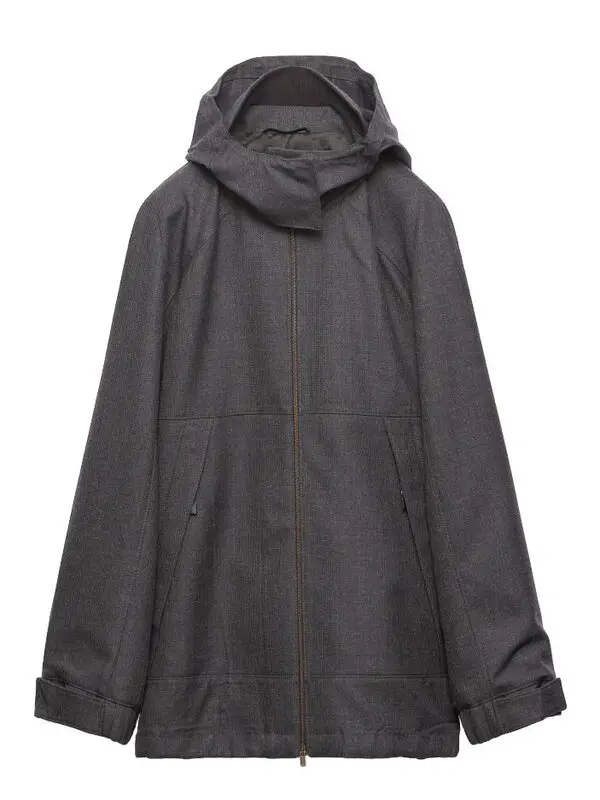 Prada Melange Hopsack Wool Jacket - Grey