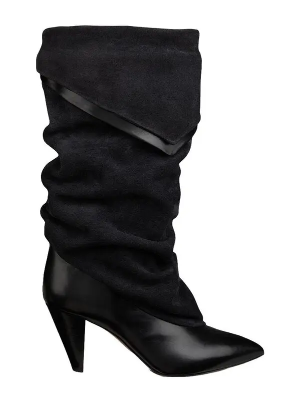 Isabel Marant Étoile Lezra 75mm Slouchy Leather Boots - Black
