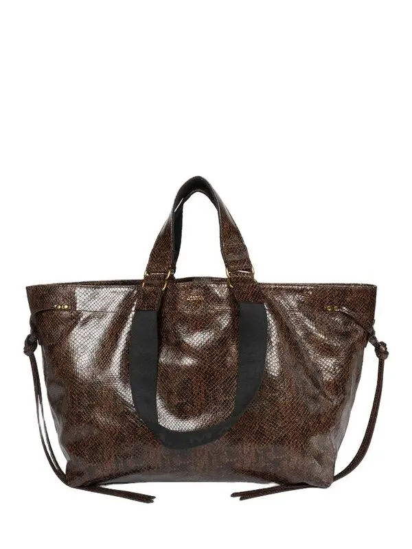 Isabel Marant Étoile Wardy Python-embossed Leather Tote Bag - Mocha