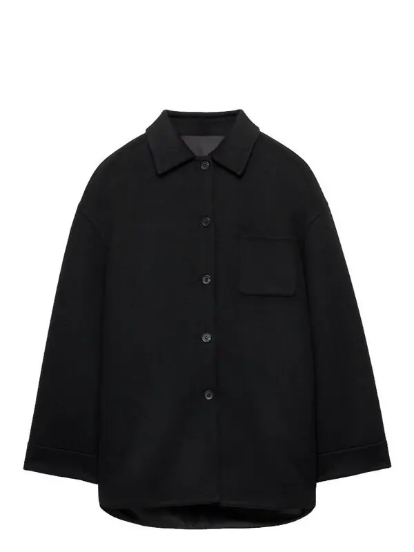 Prada Reversible Double Cashwool And Nylon Caban Jacket - Black