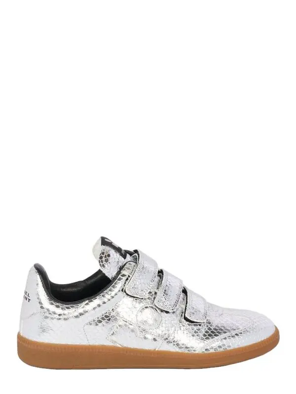 Isabel Marant Étoile Beth Snake-embossed Leather Low-top Sneakers - Silver