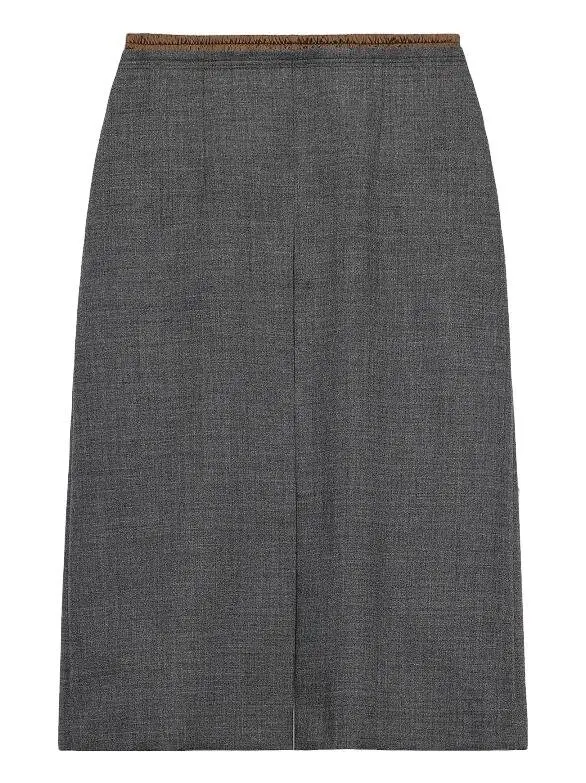 Prada Rush Stitch Midi Skirt - Grey