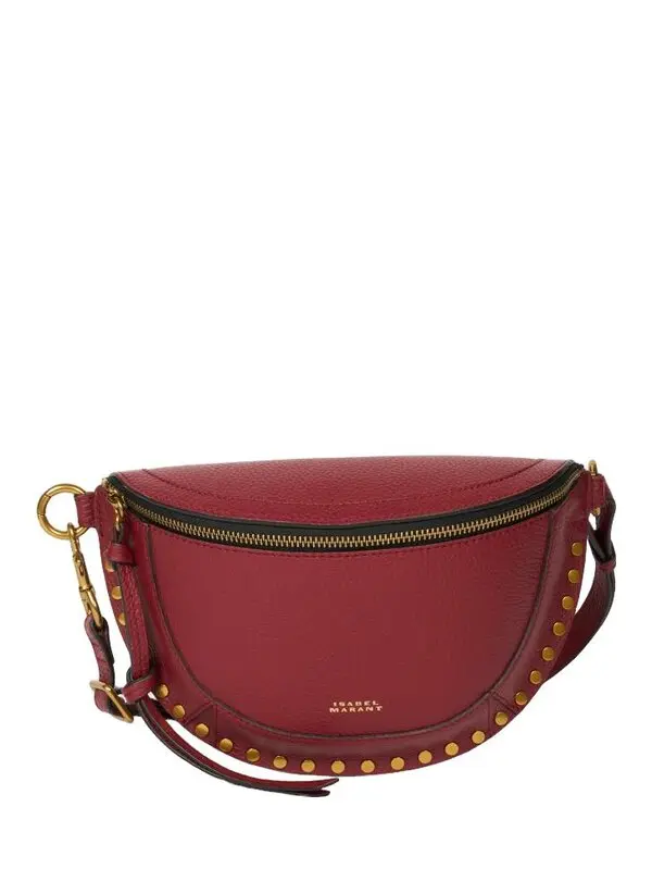 Isabel Marant Étoile Skano Studded Leather Shoulder Bag - Dark Red