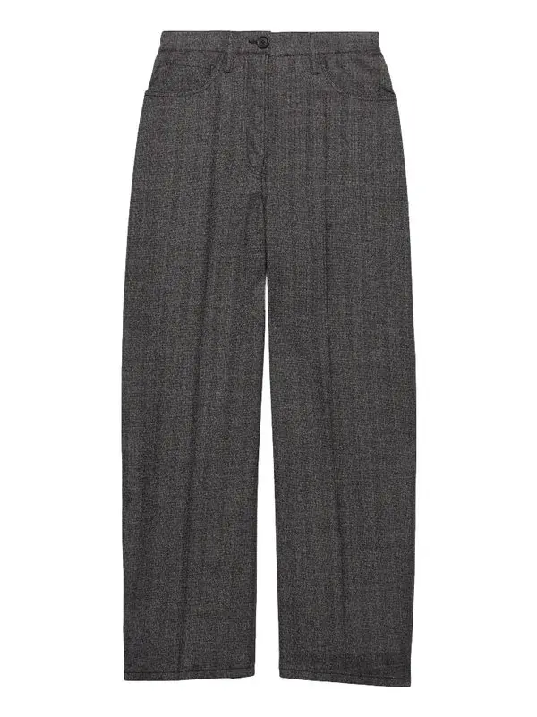 Prada Mouliné Wool Pants - Black