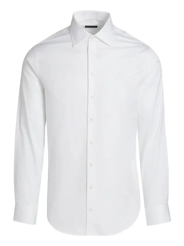 Giorgio Armani Cotton Long-sleeve Dress Shirt - White