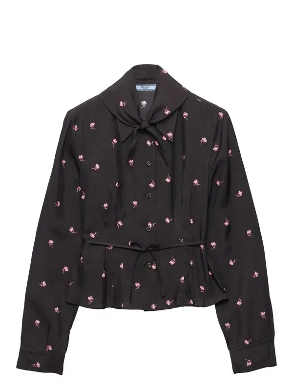 Prada Washed Silk Shirt - Black