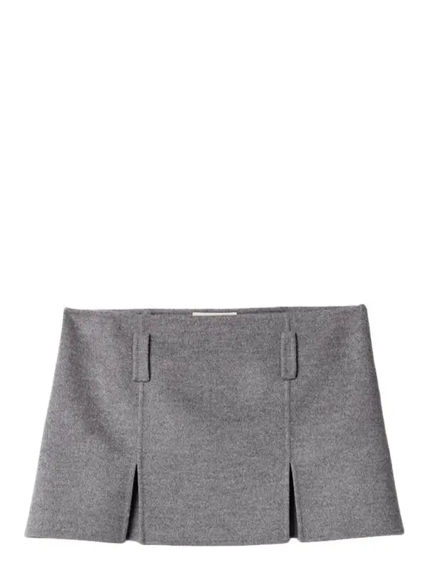 Miu Miu Double Cashmere And Wool Mini Skirt - Grey