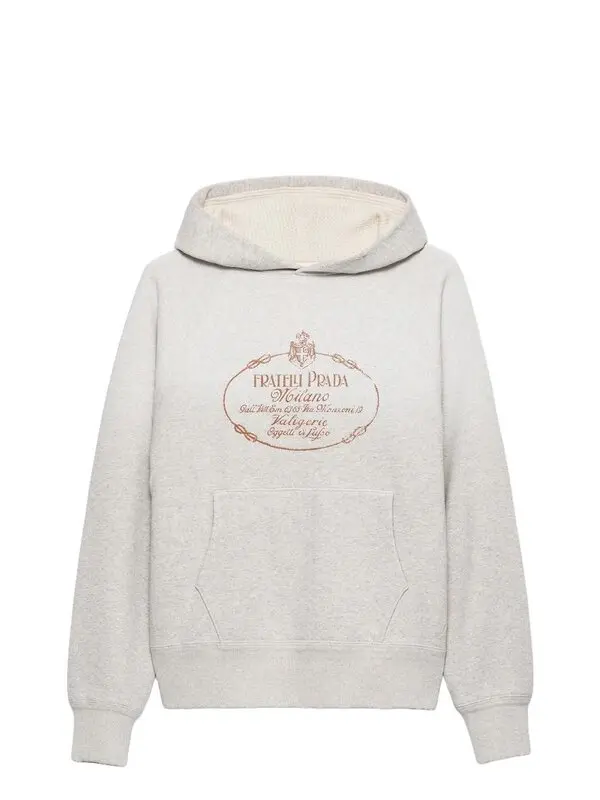 Prada Cotton Fleece Hoodie - Grey
