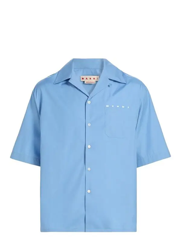 Marni Cotton Poplin Bowling Shirt - Sky
