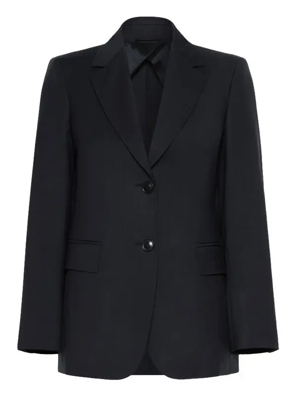 Max Mara Single Breasted Woollen Cloth Jacket - Navy