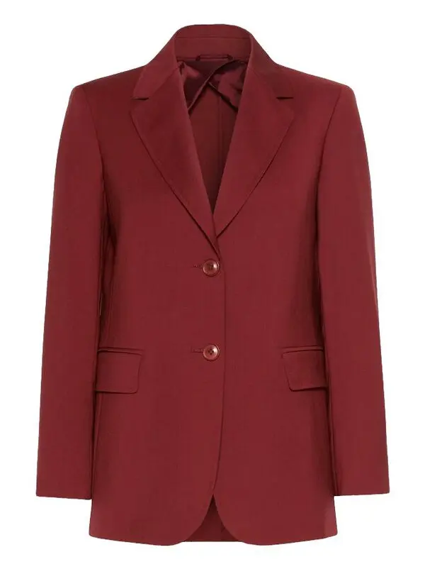 Max Mara Single Breasted Woollen Cloth Jacket - Ruby