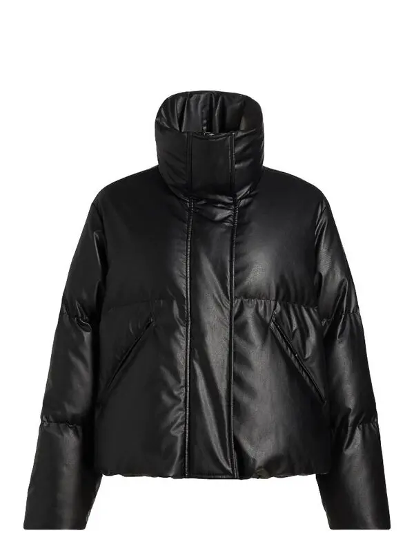 MAISON MARGIELA Faux Leather Down Jacket - Black