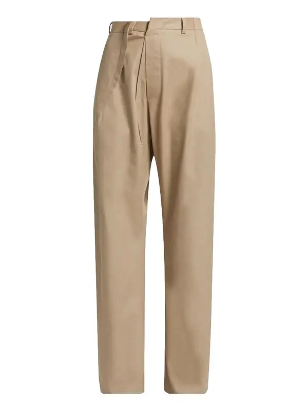 MAISON MARGIELA Pleated Cotton Straight-leg Pants - Sand
