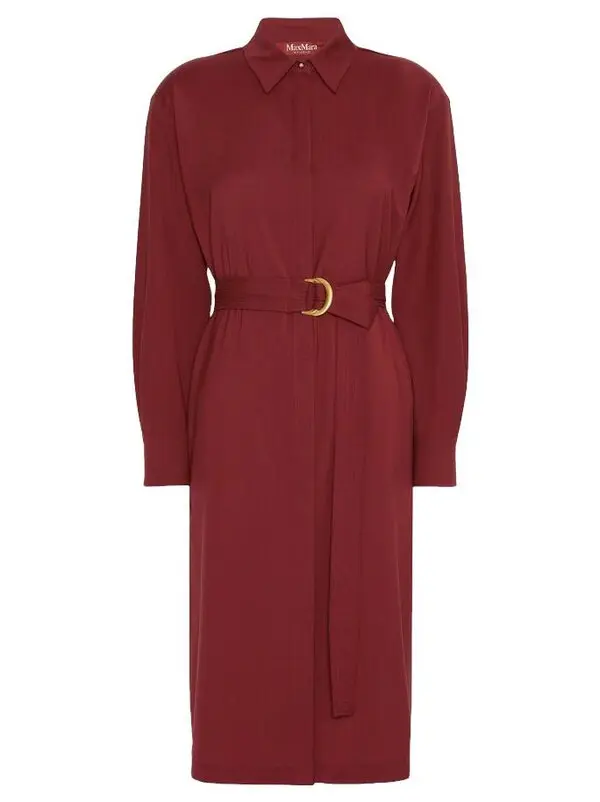 Max Mara Woollen Cloth Shirt Dress - Ruby