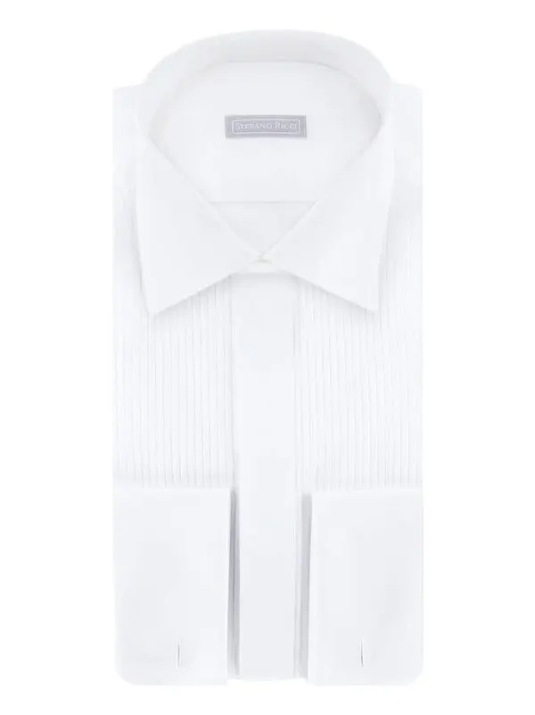 Stefano Ricci Cotton Tuxedo Shirt - White