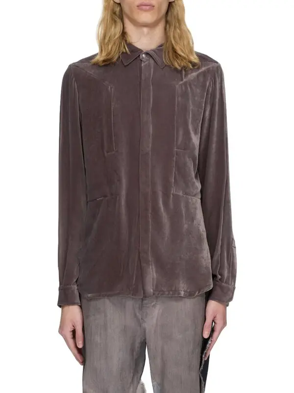 Rick Owens Fogpocket Velvet Outershirt - Grape