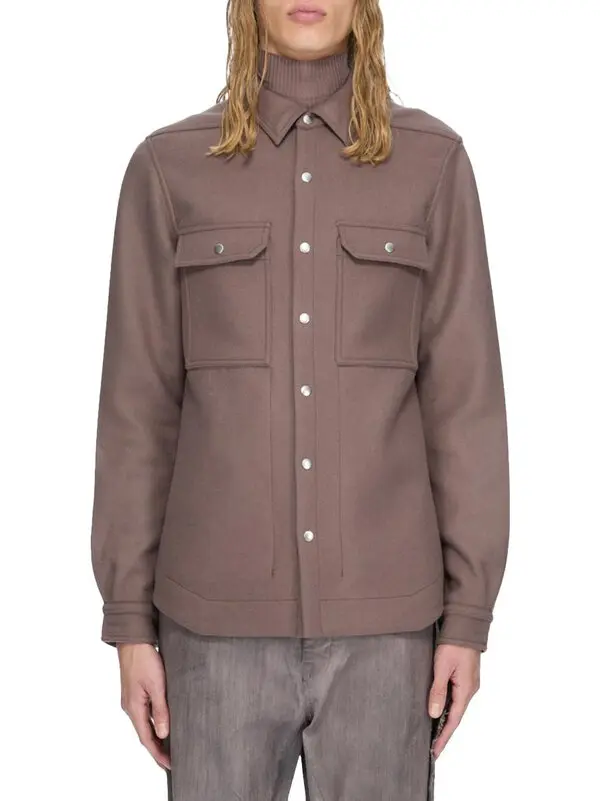 Rick Owens Tower Moleskin Outershirt - Grape