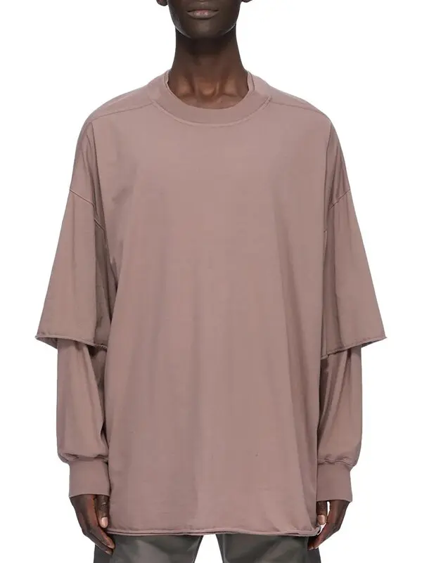 Rick Owens Tommy Hustler Cotton Layered Sweatshirt - Grape