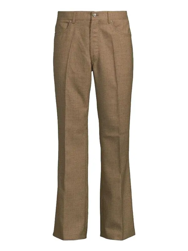 SECOND / LAYER Valluco Glen Plaid Wool Trousers - Checkered