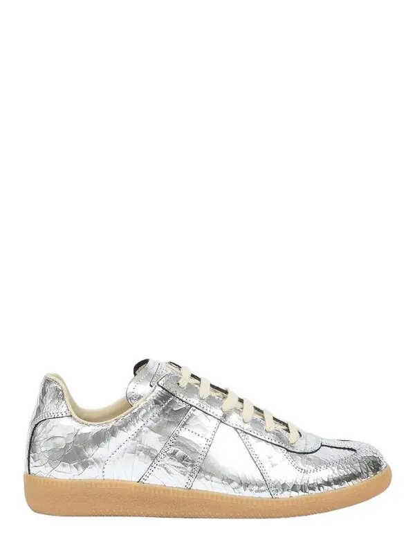 MAISON MARGIELA S Xo Replica Leather Low-top Sneakers - Silver