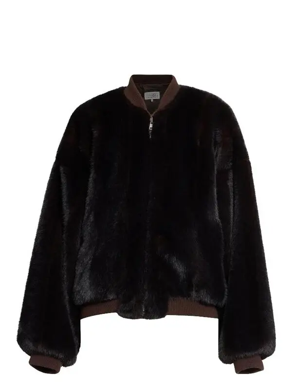 MAISON MARGIELA Sports Faux Fur Jacket - Brown