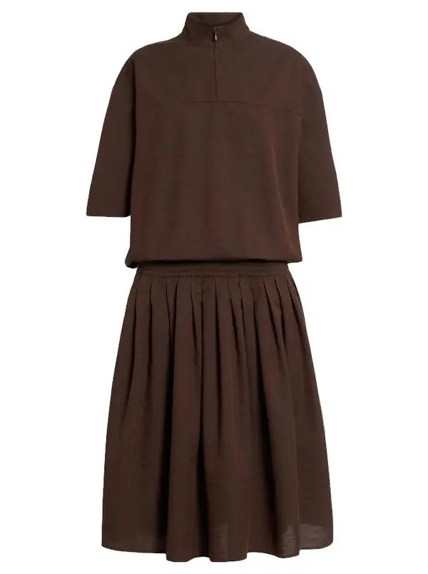 MAISON MARGIELA Cotton-wool Canvas Midi Dress - Brown