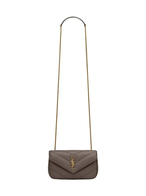 Saint Laurent Loulou Mini Bag In Lambskin Leather - Urban Grey