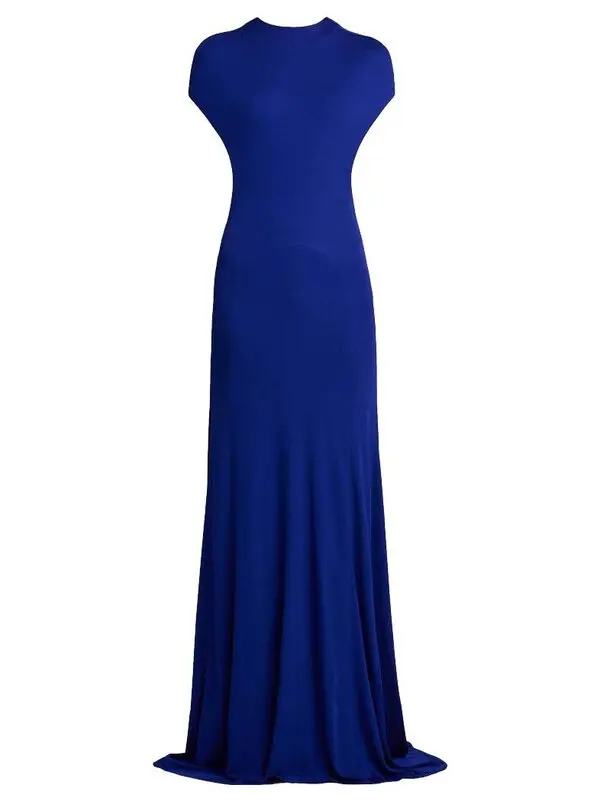 TOM FORD Sculpted Backless Jersey Gown - Ucu Clematis Blue
